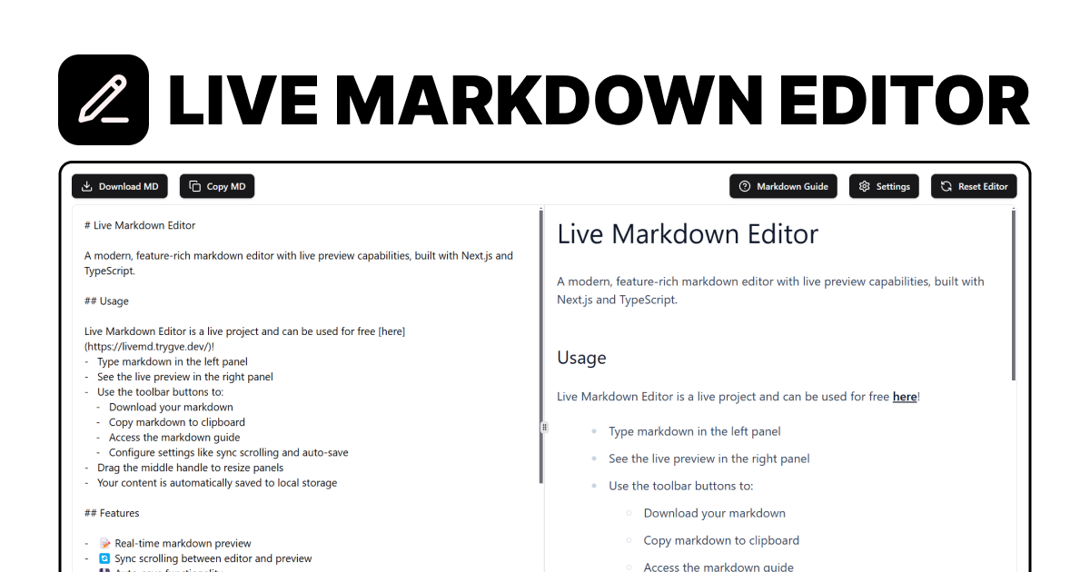 Live Markdown Editor